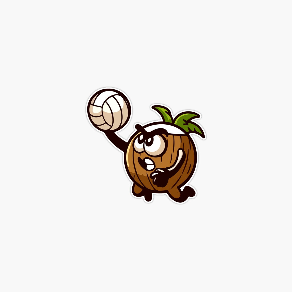 DOPASTICKER Sporty Coconut Spike! - Animated Coconut Playing Volleyball ...