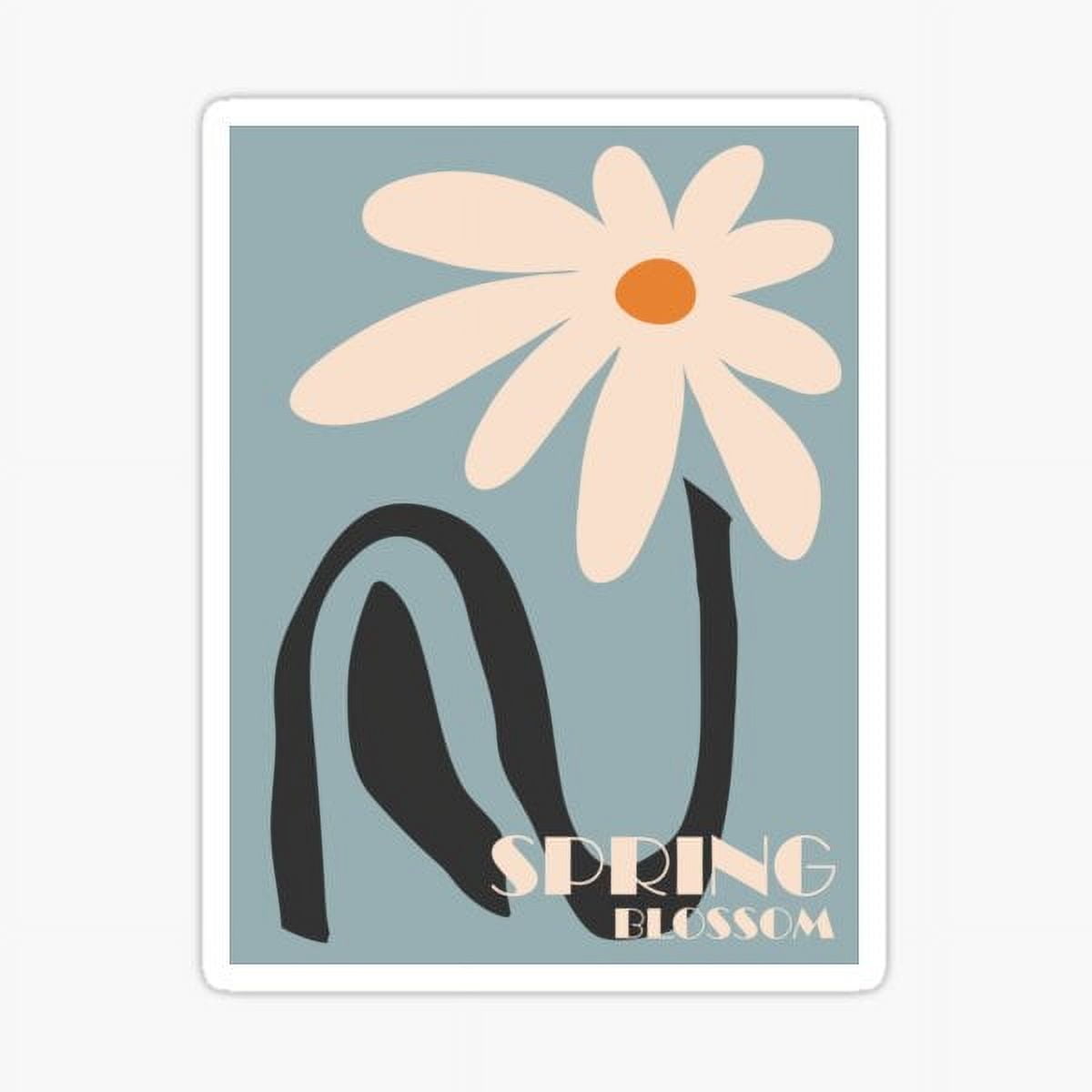 DOPASTICKER Spring Blossom, Flower Market, Blue Retro Print, 70S, Indie ...