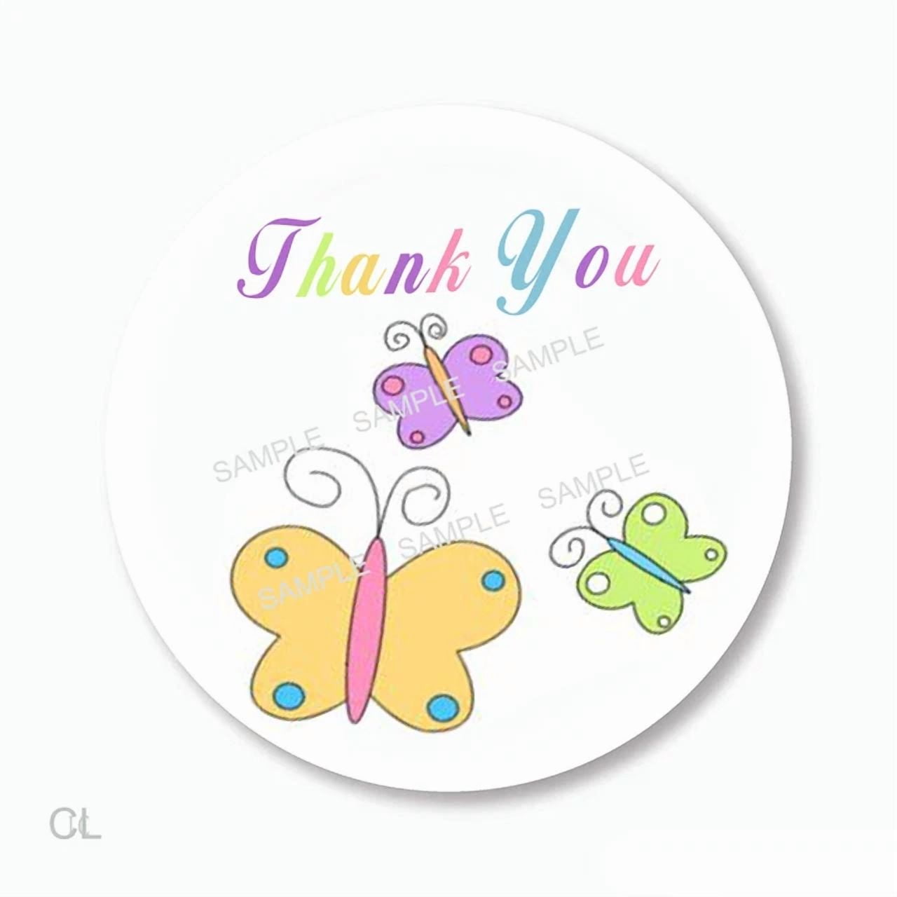 DOPASTICKER Spring Butterflies Thank You Stickers Phone Decal Water ...