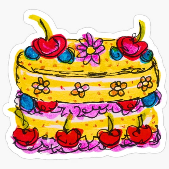 DOPASTICKER Spring Cake Sticker Phone Sticker, Latop Sticker, Lover ...