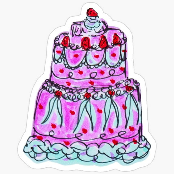 DOPASTICKER Spring Cake Sticker Phone Sticker, Latop Sticker, Lover ...