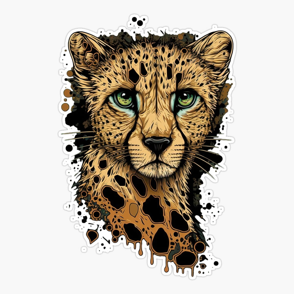 DOPASTICKER Sprinting Shadows The Cheetah'S Silent Hunt Sticker, Phone ...