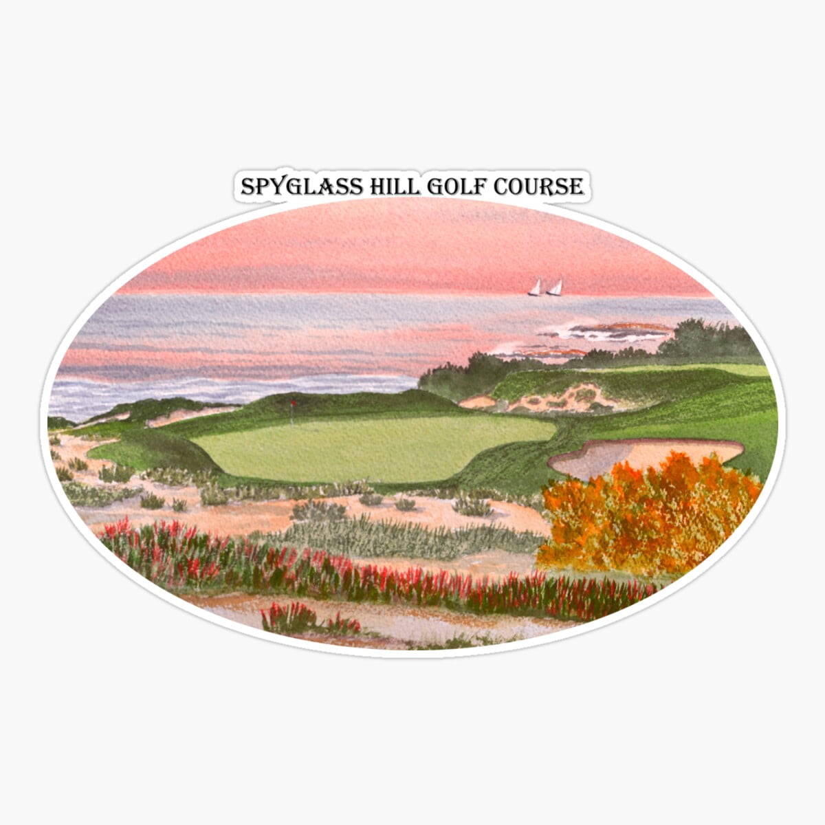 DOPASTICKER Spyglass Hill Golf Course Spot 3 Sticker, Phone Sticker Car ...