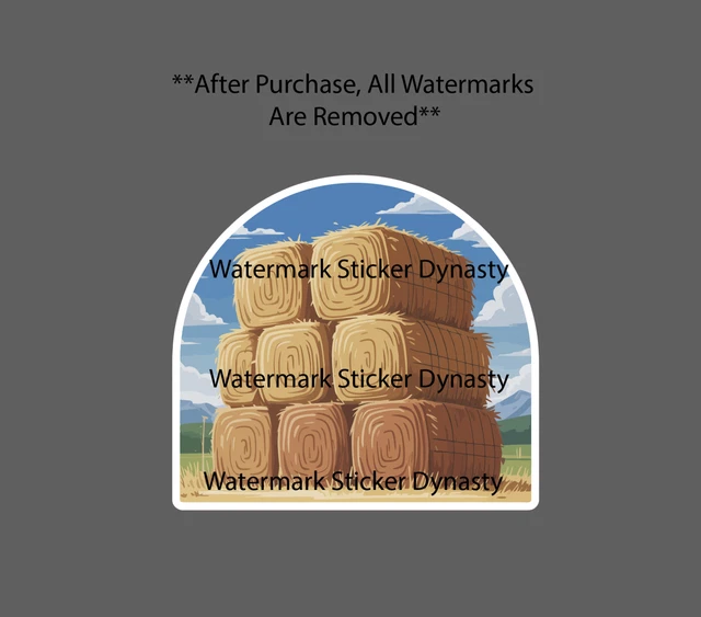 DOPASTICKER Square Hay Bales Sticker Farm Rural Livestock Country ...