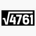 DOPASTICKER Square Root Of 4761 Cute Bumper Decorative Laptop, Phone ...