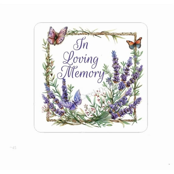 DOPASTICKER Square Stickers Sympathy Lavender In Loving Memory Phone ...