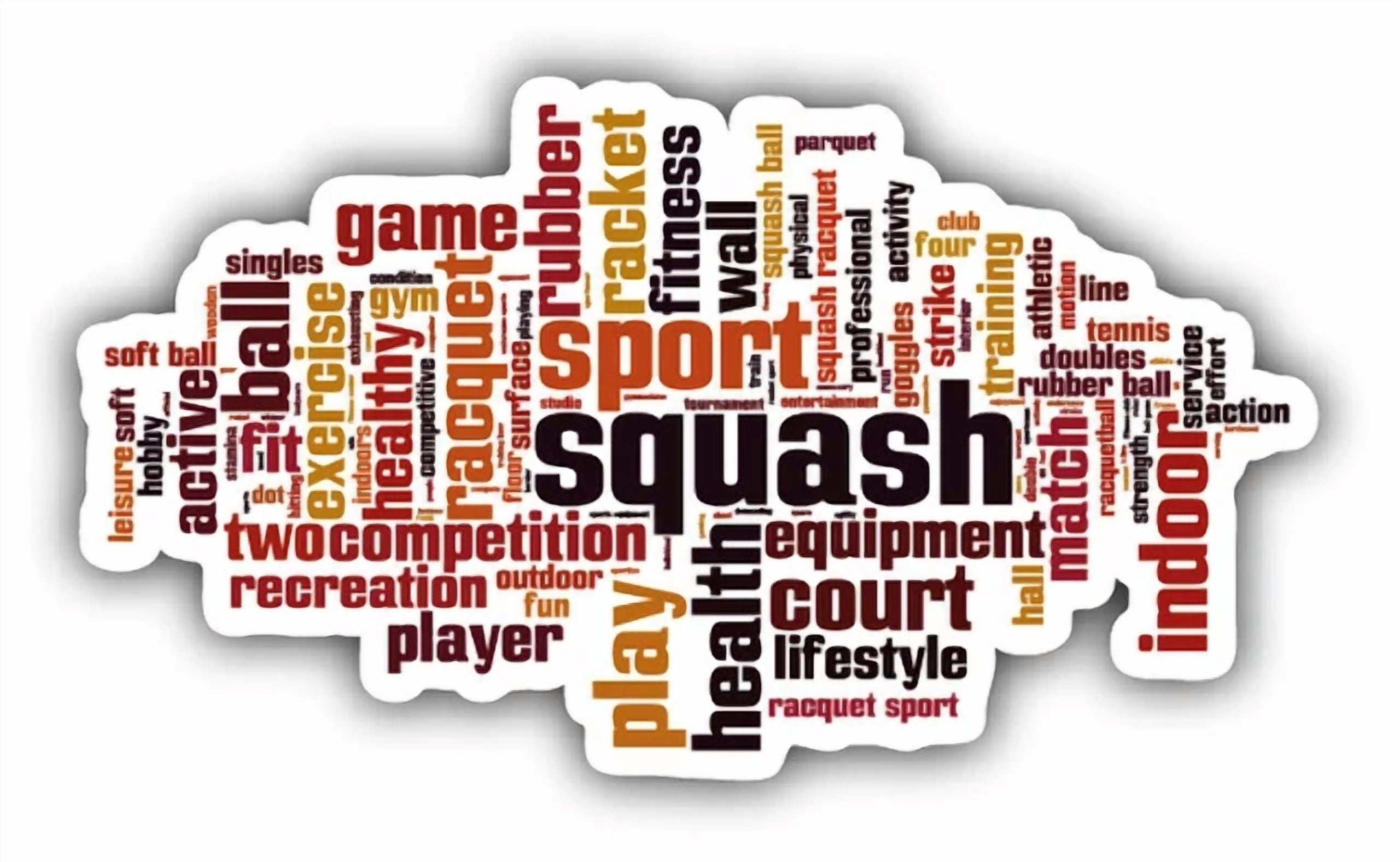 DOPASTICKER Squash Word Cloud Sticker Decal Phone Decal Water Bottle ...
