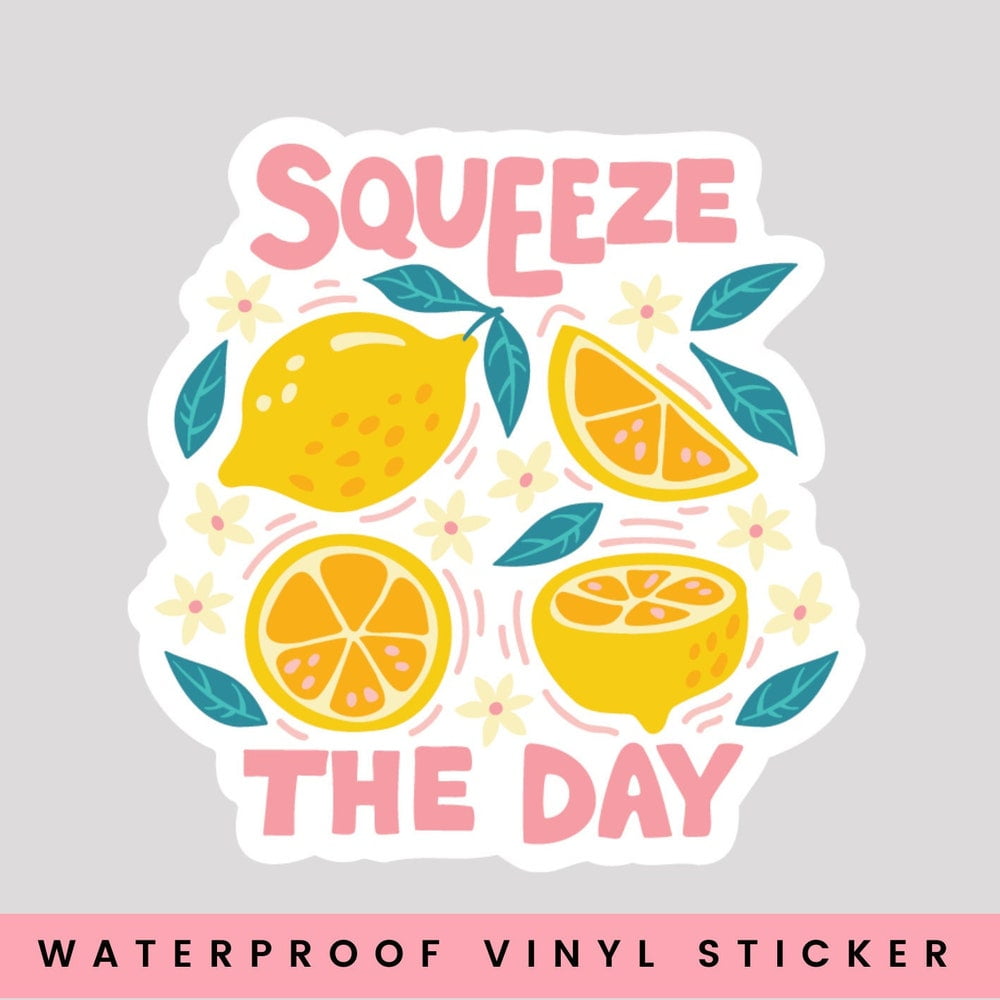 DOPASTICKER Squeeze The Day Sticker, Lemons Sticker, Lemonade Sticker ...