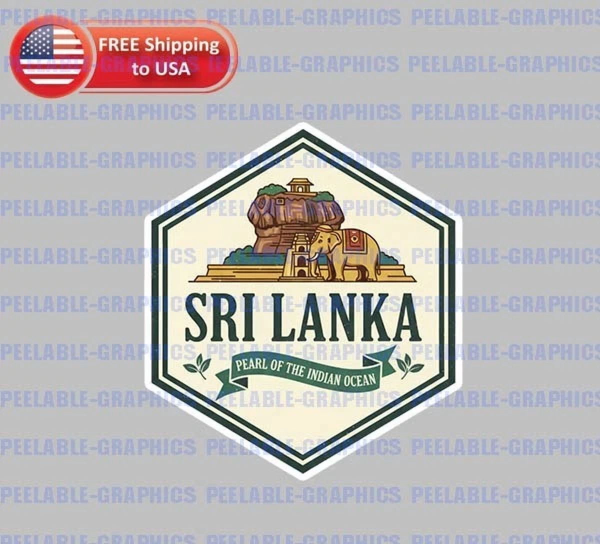 DOPASTICKER Sri Lanka Country Souvenir Sticker Travel Luggage Sticker ...