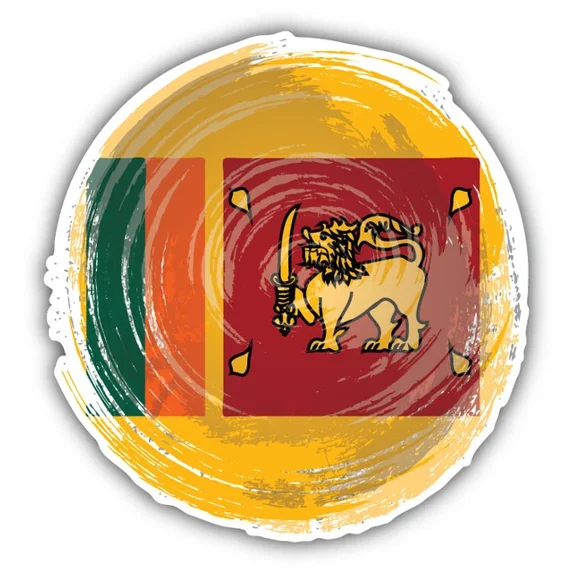 DOPASTICKER Sri Lanka Flag Brushstroke Sticker Decal Phone Decal Water ...