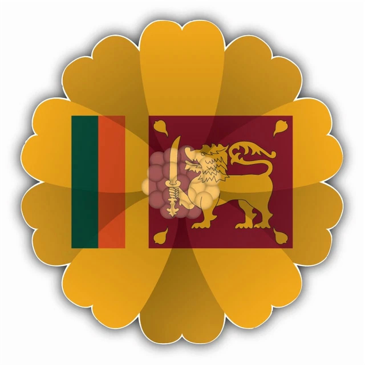 DOPASTICKER Sri Lanka Flag Flower Sticker Decal Phone Decal Water ...