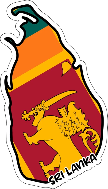 DOPASTICKER Sri Lanka Map Flag Sticker Decal Phone Decal Water Bottle ...