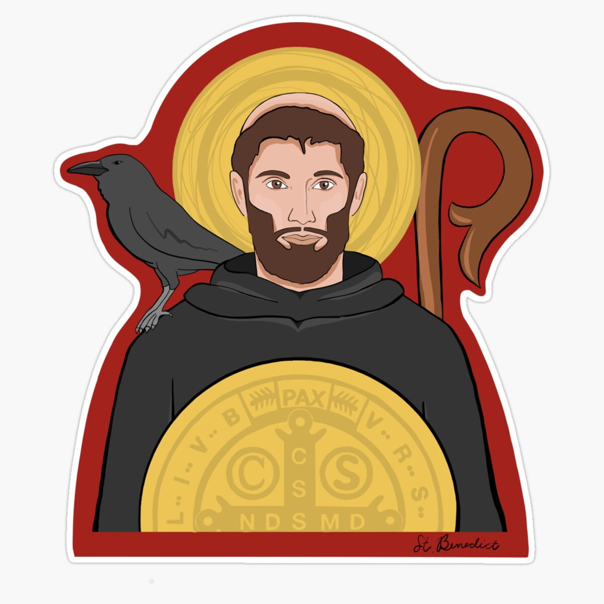 DOPASTICKER St. Benedict Sticker, Phone Sticker Water Bottle Sticker ...
