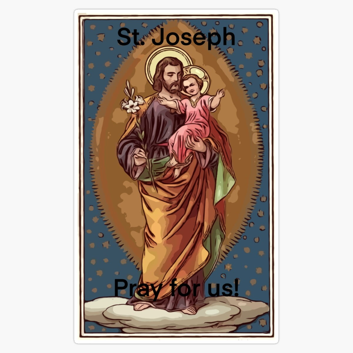 DOPASTICKER St Joseph, Pray For Us! Sticker, Phone Sticker Car Sticker ...