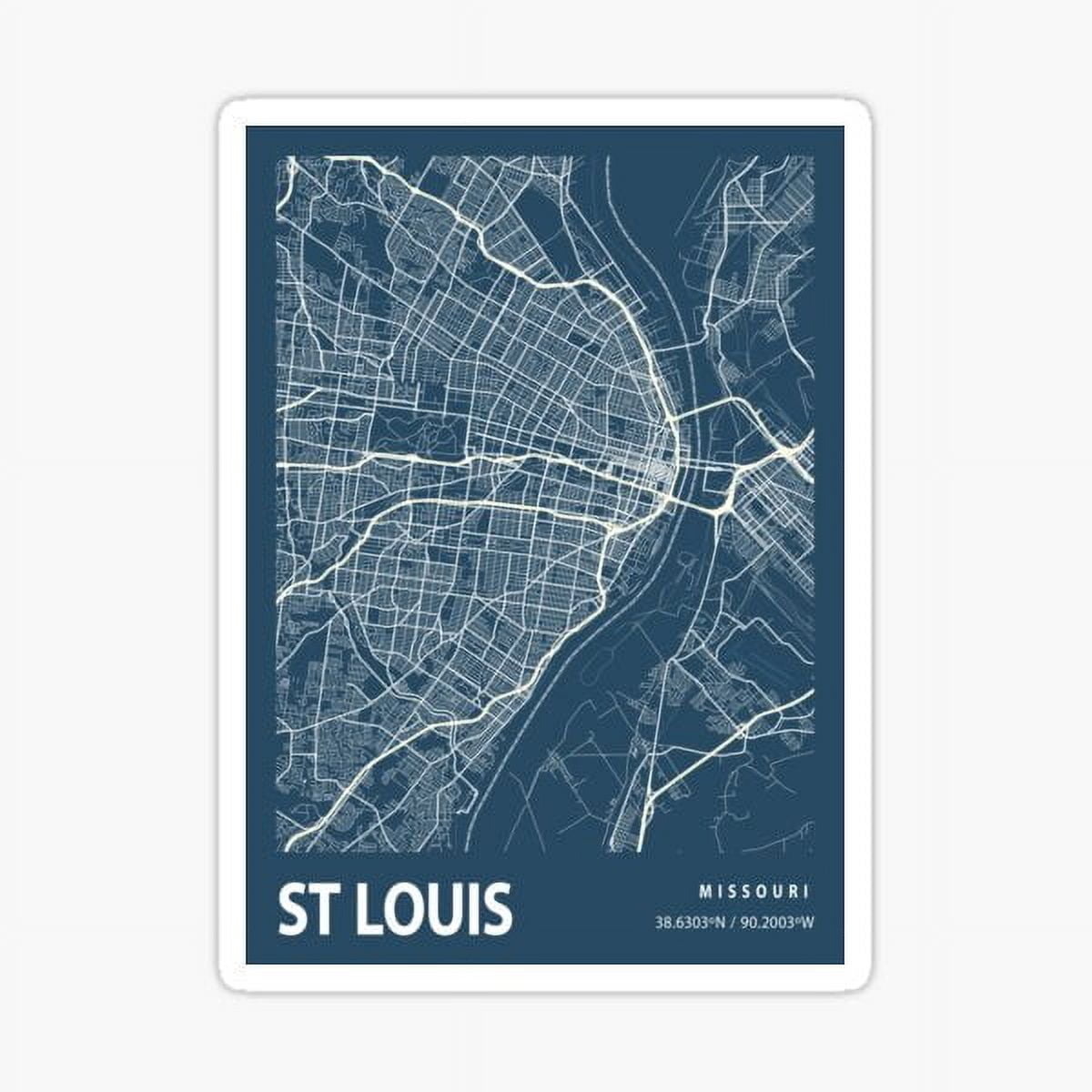 DOPASTICKER St Louis Blueprint City Map Sticker Phone Decal Water ...