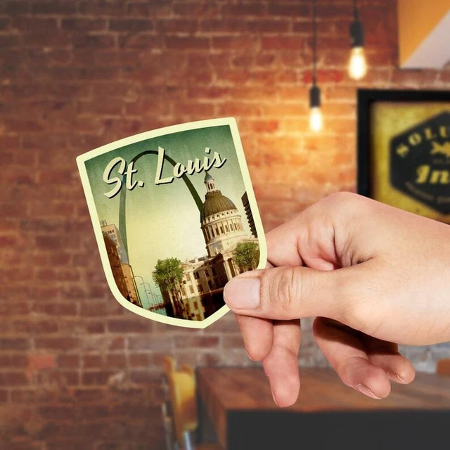 DOPASTICKER St Louis Travel Sticker, Vintage Style Decal For Suitcase ...