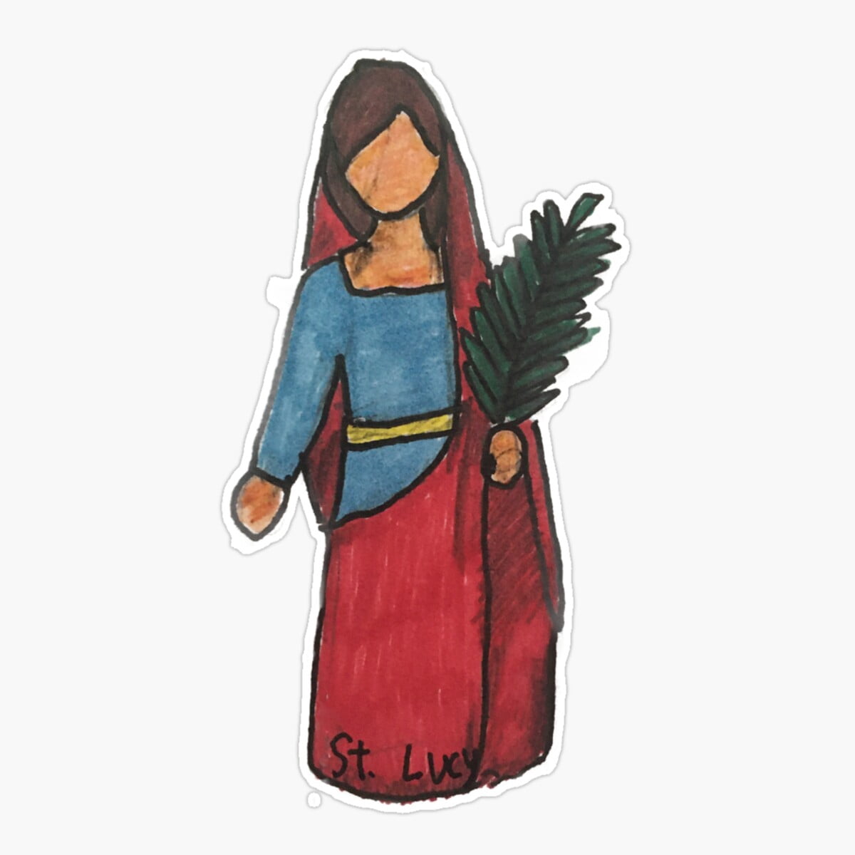 DOPASTICKER St. Lucy Sticker, Phone Sticker Car Stickers, Birthday Gift ...