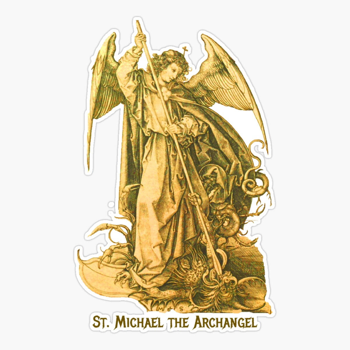 DOPASTICKER St. Michael The Archangel Renaissance Angel Art Sticker ...