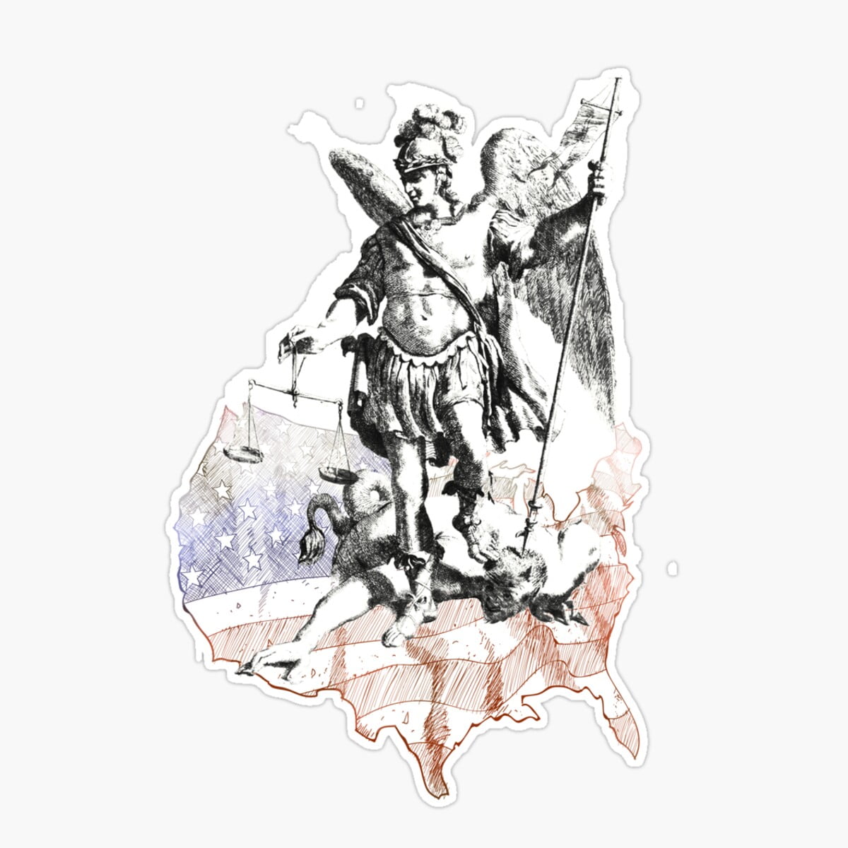 DOPASTICKER St Michael The Archangel Saving America Sticker, Phone ...