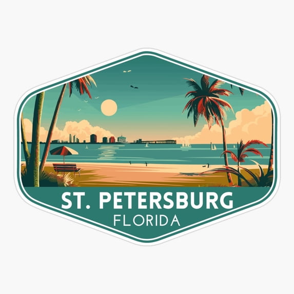 DOPASTICKER St Petersburg Florida Travel Art Sticker, Phone Sticker Car ...