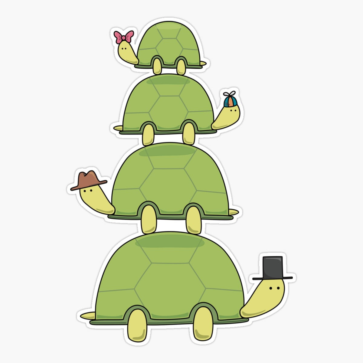 DOPASTICKER Stack O' Turtles Sticker, Phone Sticker Water Bottle ...