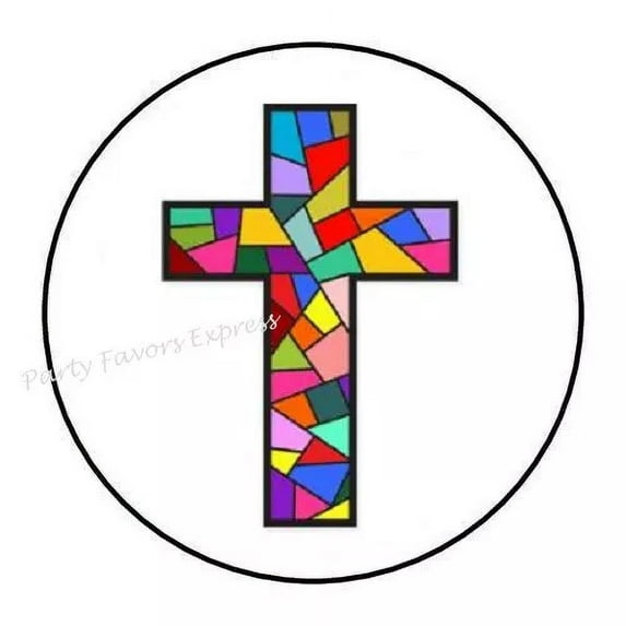 DOPASTICKER Stained Glass Cross Perfect For Water Bottles, Laptops ...