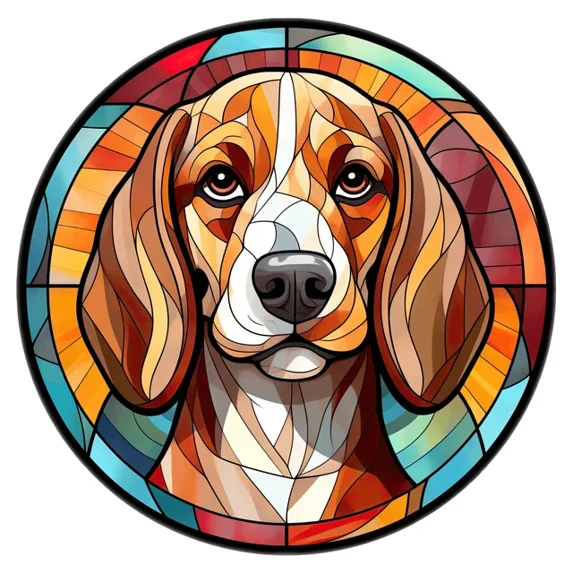 DOPASTICKER Stained Glass Dog Car Sticker Dogs Sticker Phone Sticker ...