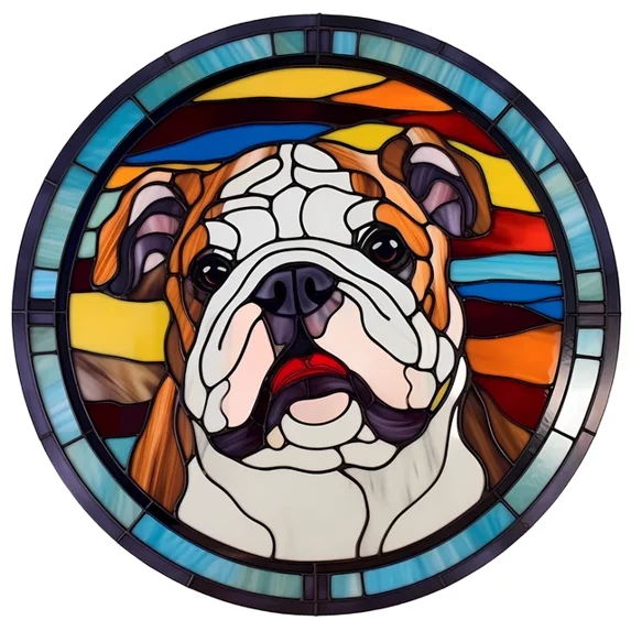 DOPASTICKER Stained Glass Dog Car Sticker Dogs Sticker Phone Sticker ...