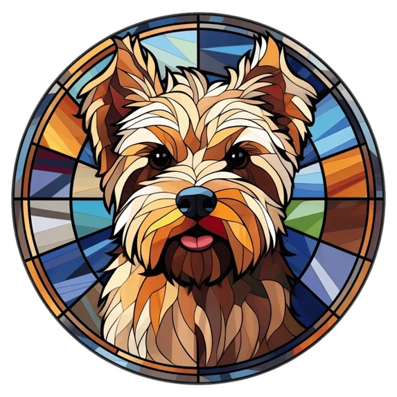 DOPASTICKER Stained Glass Dog Car Sticker Dogs Sticker Phone Sticker ...