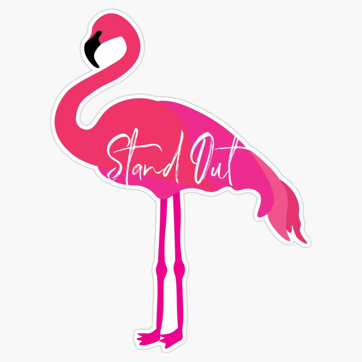 DOPASTICKER Stand Out Flamingo Sticker, Phone Sticker Water Bottle ...