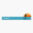 DOPASTICKER Stand Up Paddle Board Orange Sun One Tone Blue Waves ...