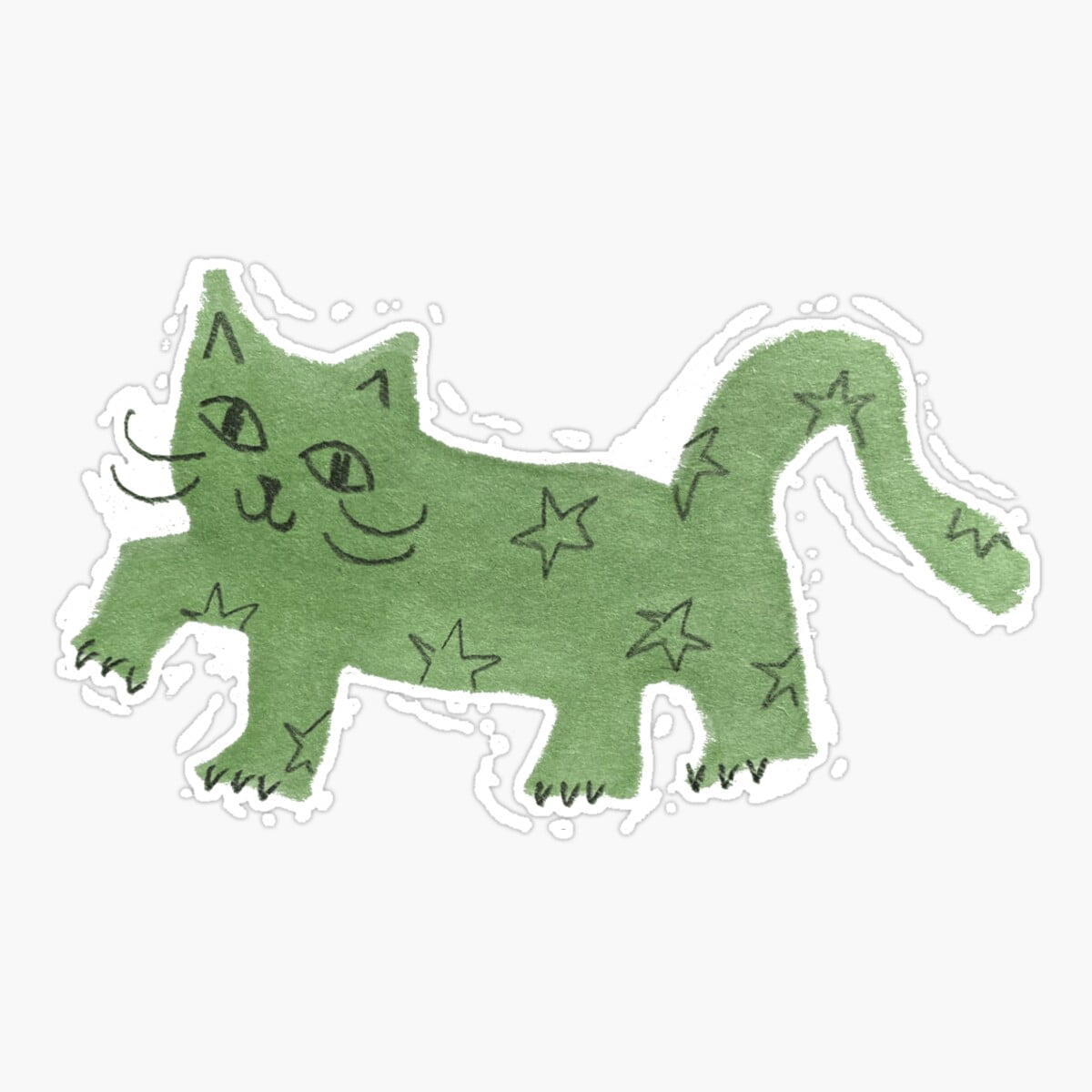DOPASTICKER Star Cat Sticker, Phone Sticker Water Bottle Sticker Car ...