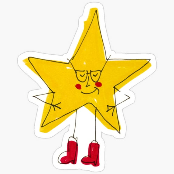 DOPASTICKER Star Girl In Glasses Sticker Phone Sticker, Latop Sticker ...