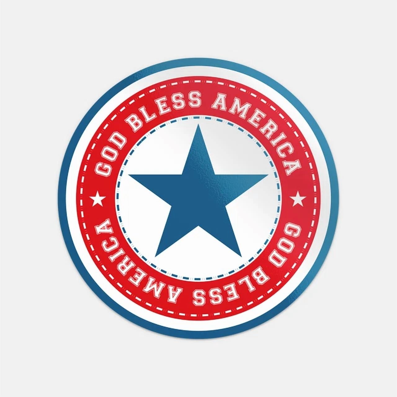 DOPASTICKER Star God Bless America Sticker Decal Phone Decal Water ...