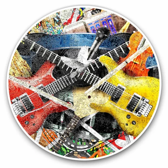DOPASTICKER Star Guitar Band Music Cool Gift Decorative Laptop, Phone ...
