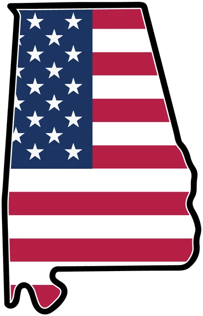 DOPASTICKER State Of Alabama Flag Map Sticker Decal Usa Alabama State ...