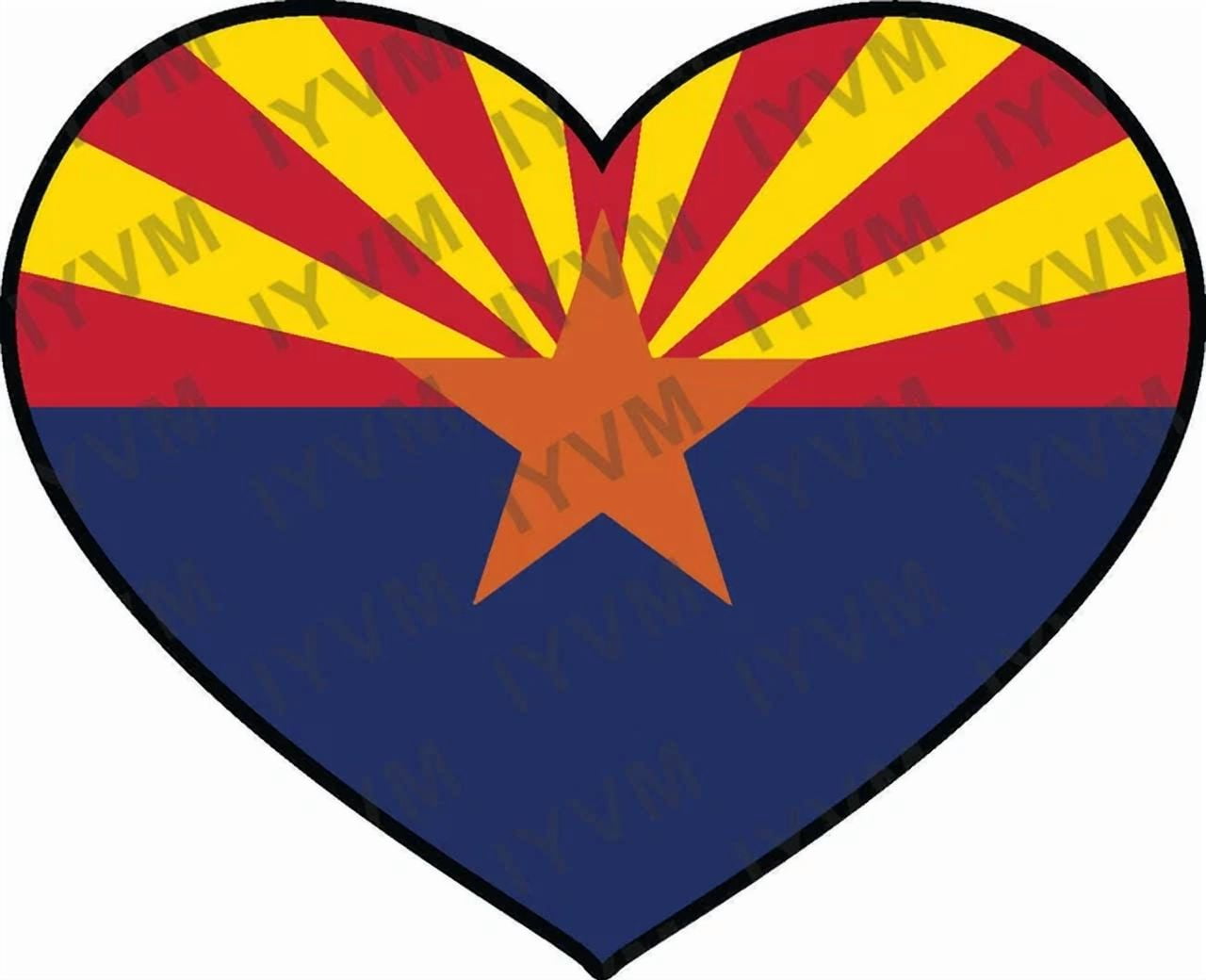 DOPASTICKER State Of Arizona Flag Heart Sticker Decal Usa Arizona State ...