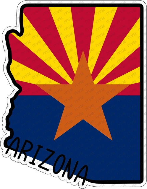 DOPASTICKER State Of Arizona Flag Map Sticker Decal Usa Arizona State ...