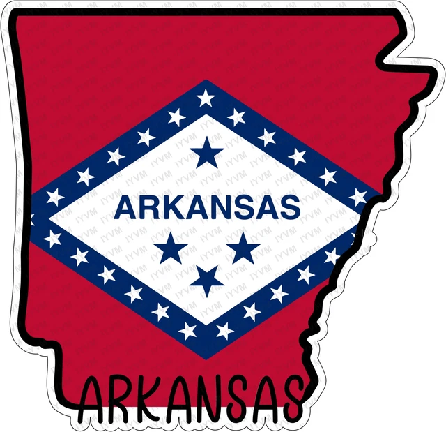DOPASTICKER State Of Arkansas Flag Map Sticker Decal Usa Arkansas State ...