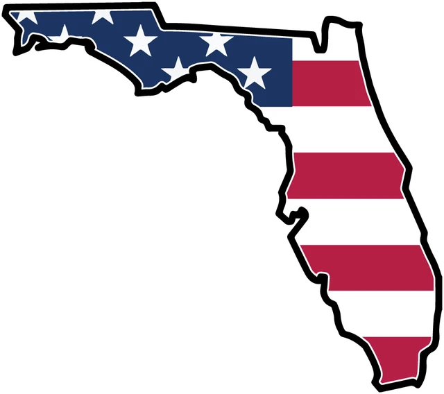 DOPASTICKER State Of Florida Flag Map Sticker Decal Usa Florida State ...