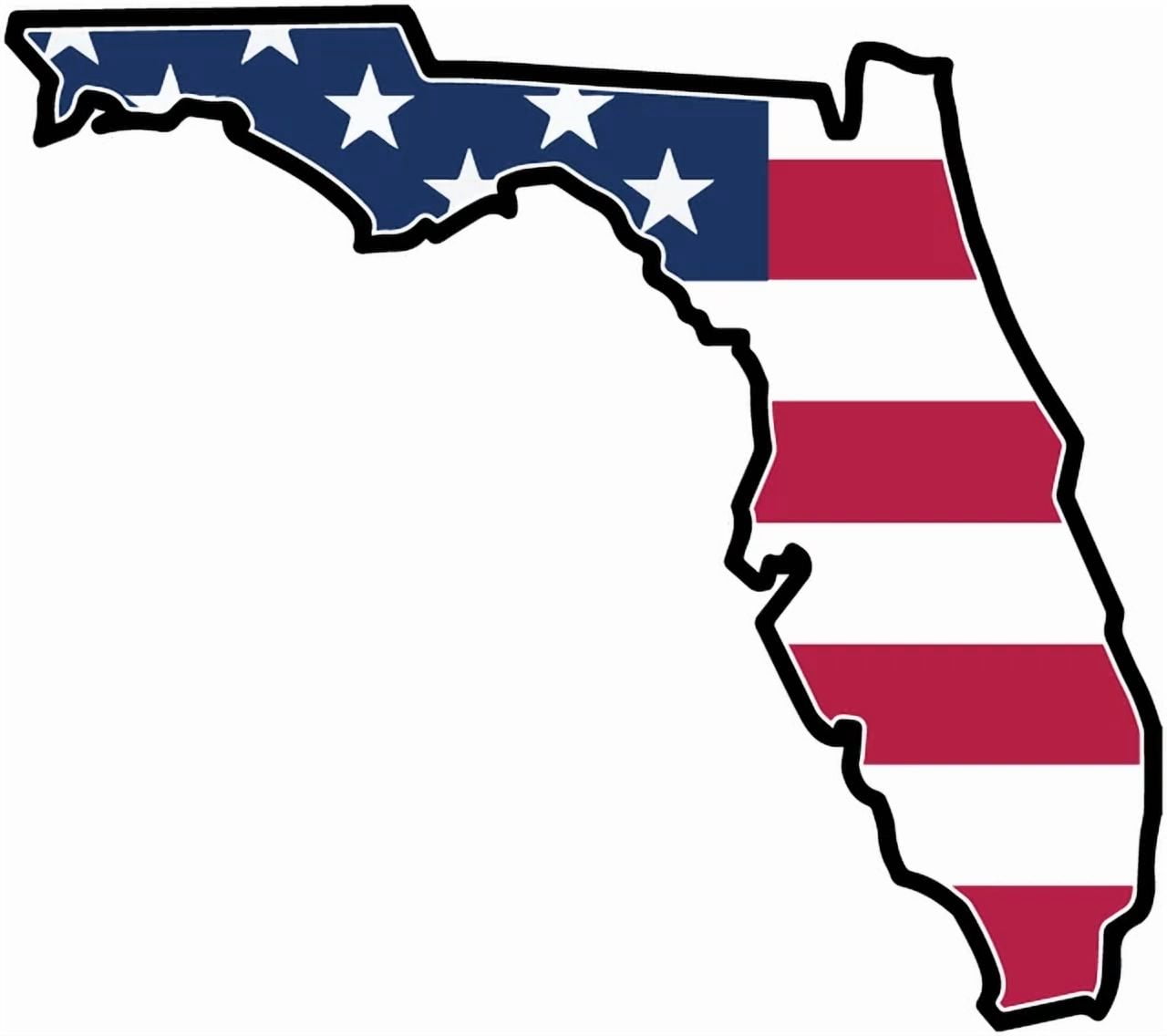 DOPASTICKER State Of Florida Flag Map Sticker Decal Usa Florida State ...