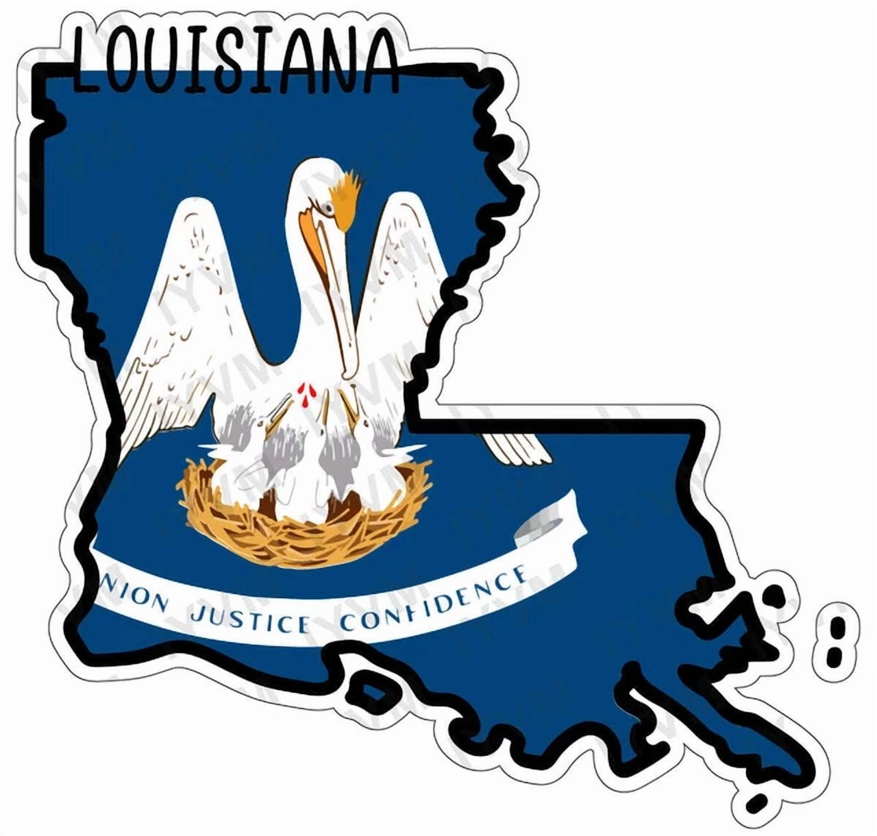 DOPASTICKER State Of Louisiana Flag Map Sticker Decal Usa Louisiana ...