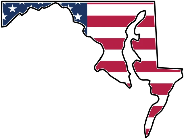 DOPASTICKER State Of Maryland Flag Map Sticker Decal Usa Maryland State ...