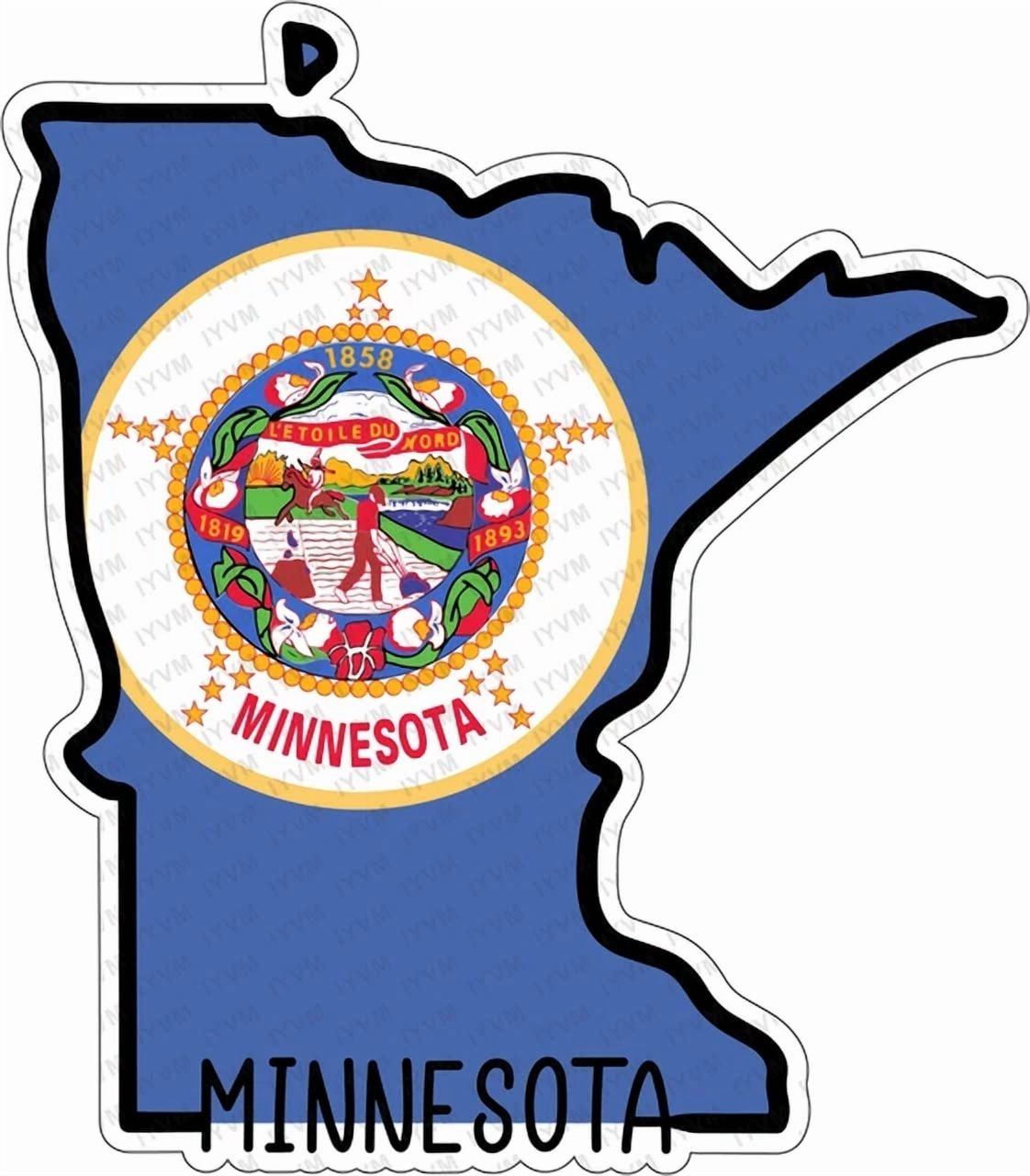 DOPASTICKER State Of Minnesota Flag Map Sticker Decal Usa Minnesota ...