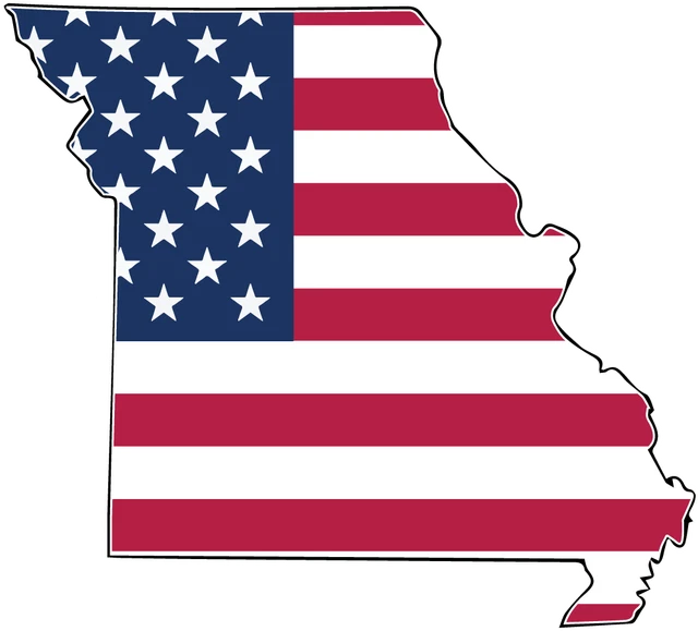 DOPASTICKER State Of Missouri Flag Map Sticker Decal Usa Missouri State ...