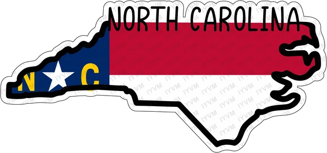DOPASTICKER State Of North Carolina Flag Map Sticker Decal Usa North ...