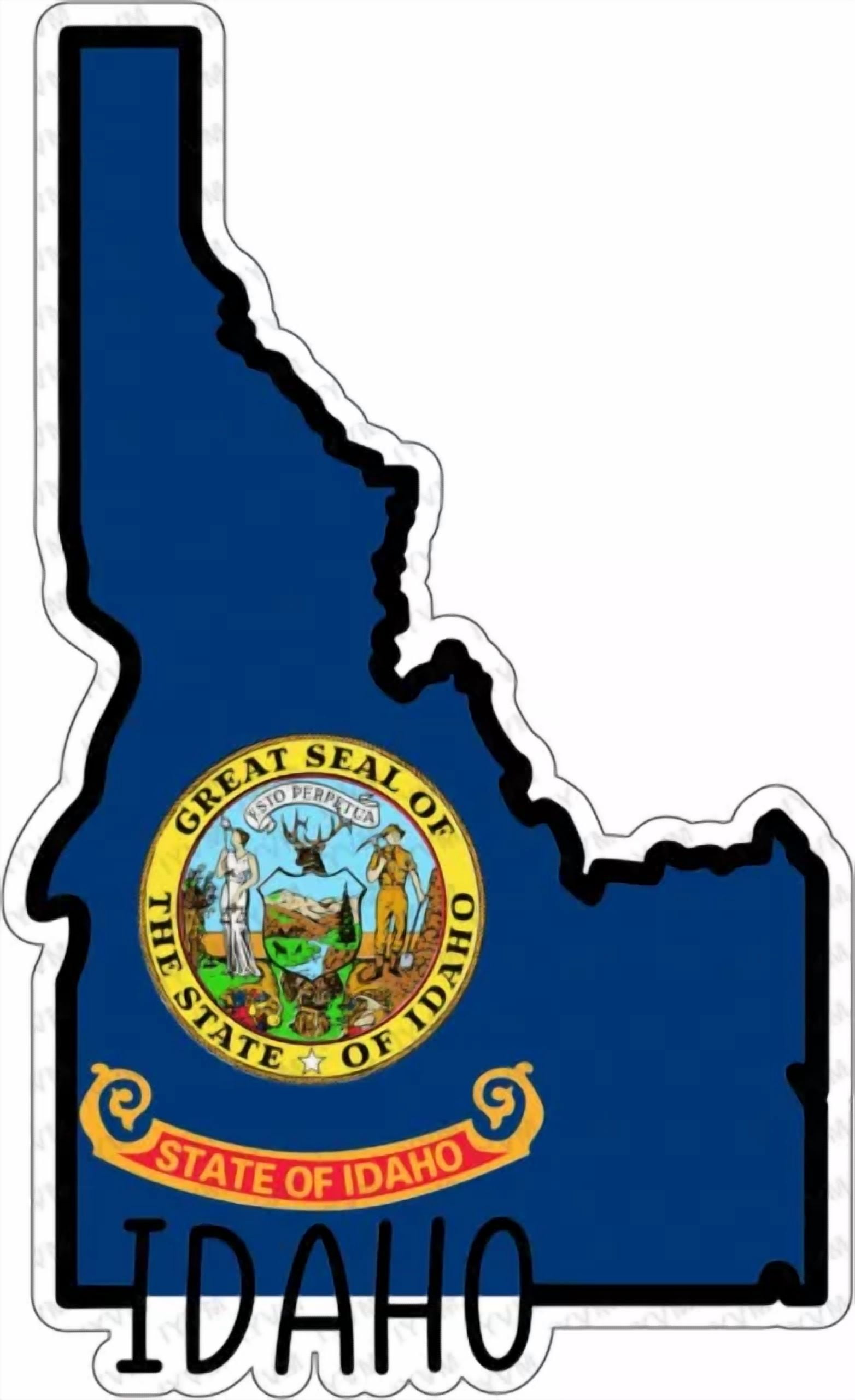 DOPASTICKER State Of Idaho Flag Map Sticker Decal Usa Idaho State Phone ...