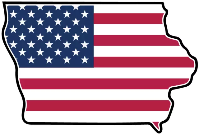 DOPASTICKER State Of Iowa Flag Map Sticker Decal Usa Iowa State Phone ...