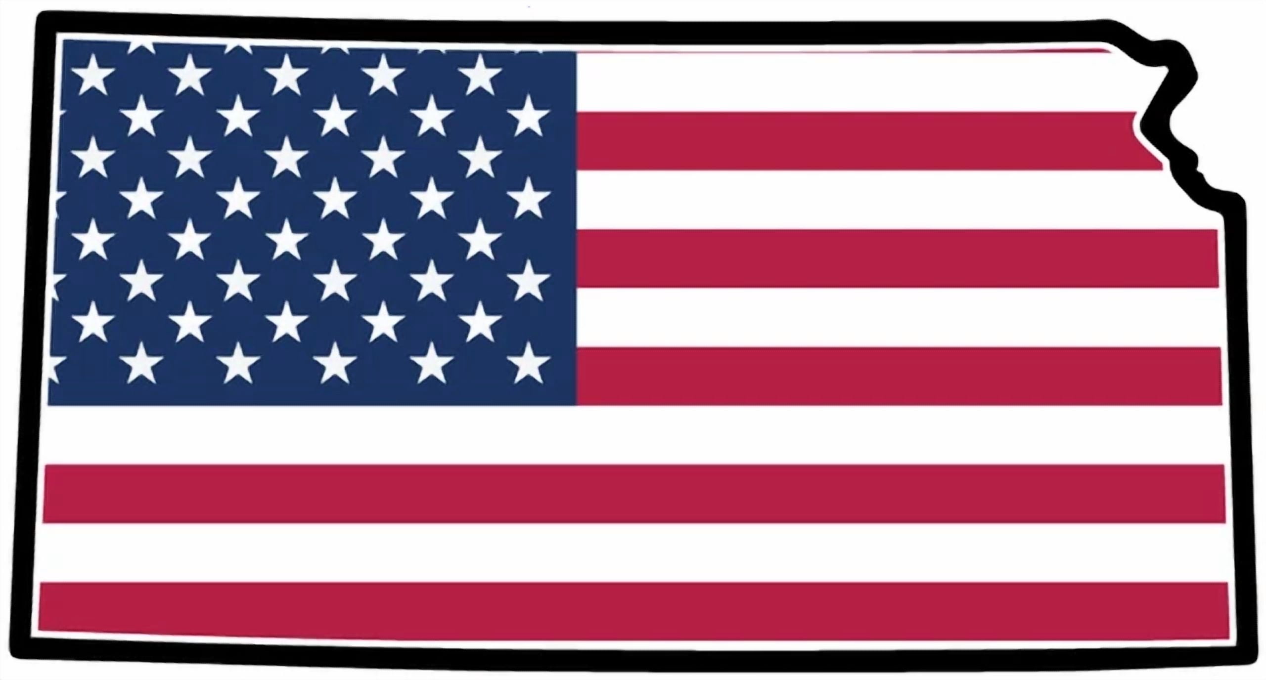 DOPASTICKER State Of Kansas Flag Map Sticker Decal Usa Kansas State ...