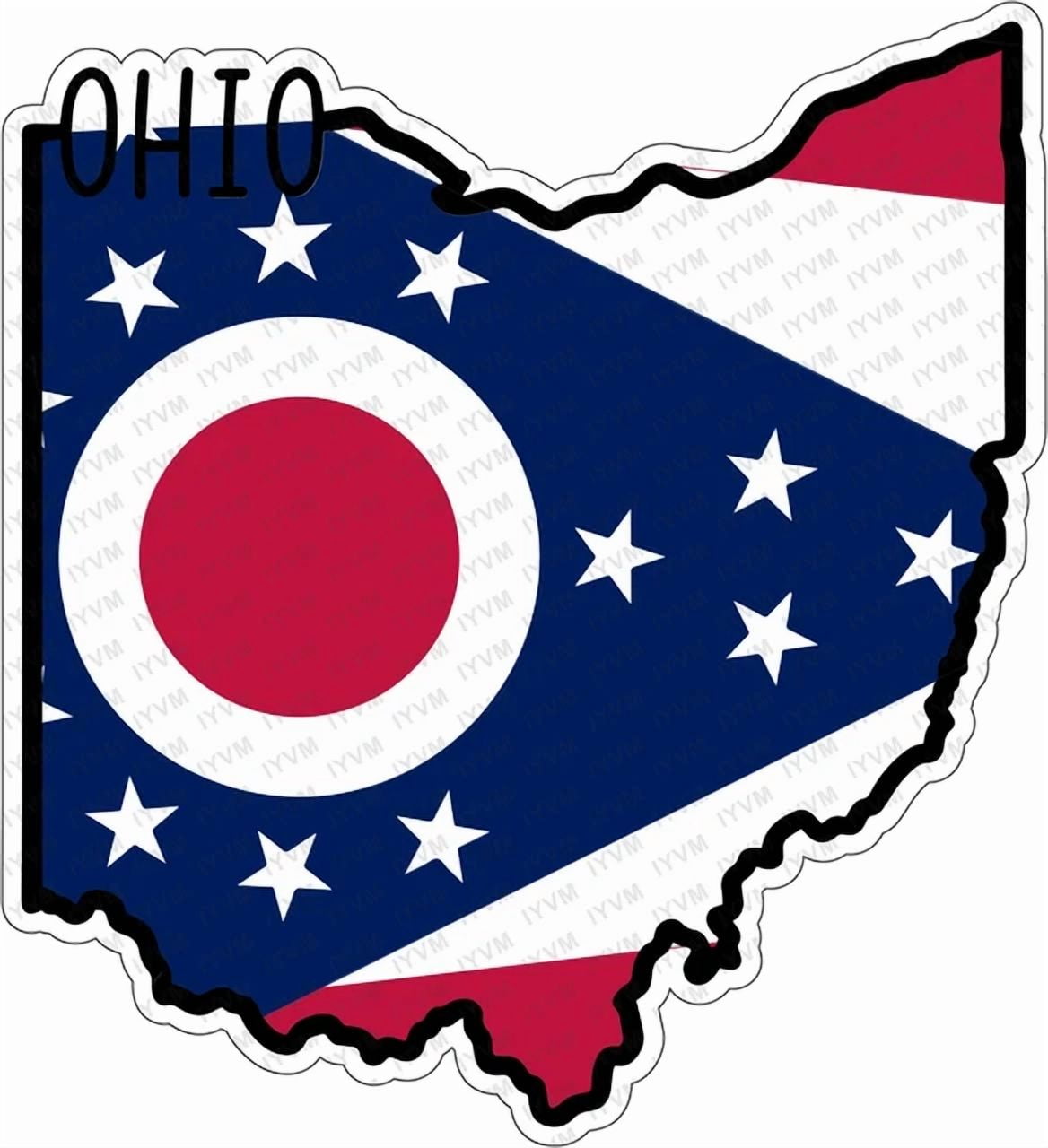 DOPASTICKER State Of Ohio Flag Map Sticker Decal Usa Ohio State Phone ...